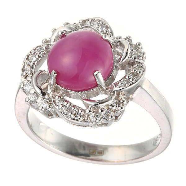 Кольцо, серебро, 925 проба, рубин