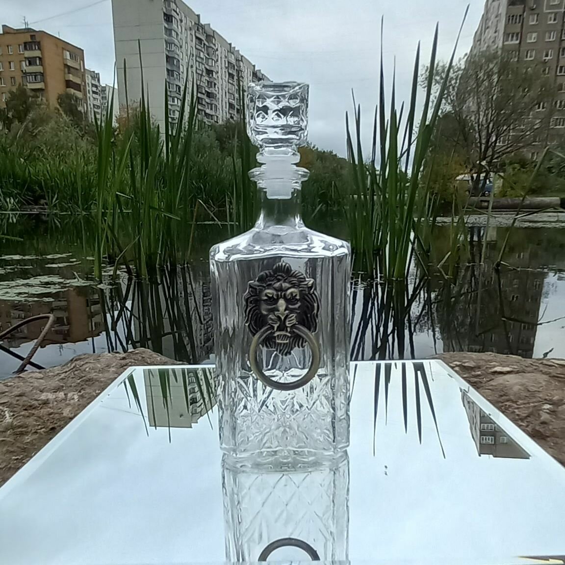 Графин граненый с подвесом "Царь зверей" 500мл с подвесом