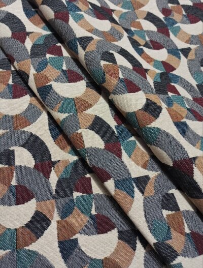 Ткань для штор и мебели, 280*100см, Нью-Берн цвет 2, гобелен с геометрическим узором