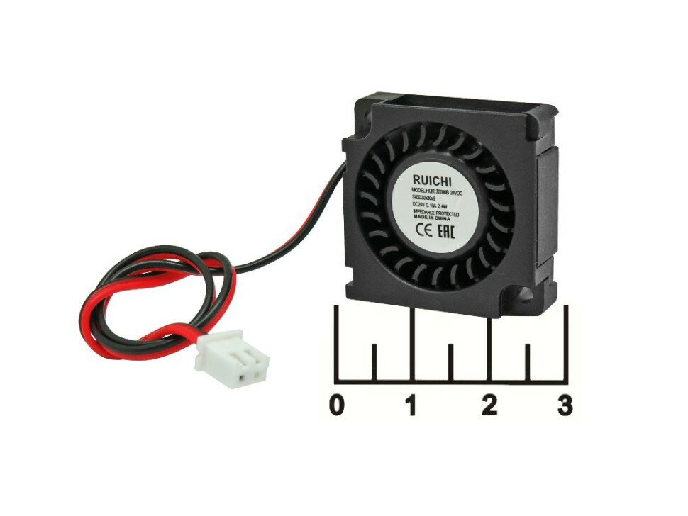 Вентилятор 24V 0.1A 30*30*10мм RQR30090B (разъем 2pin)