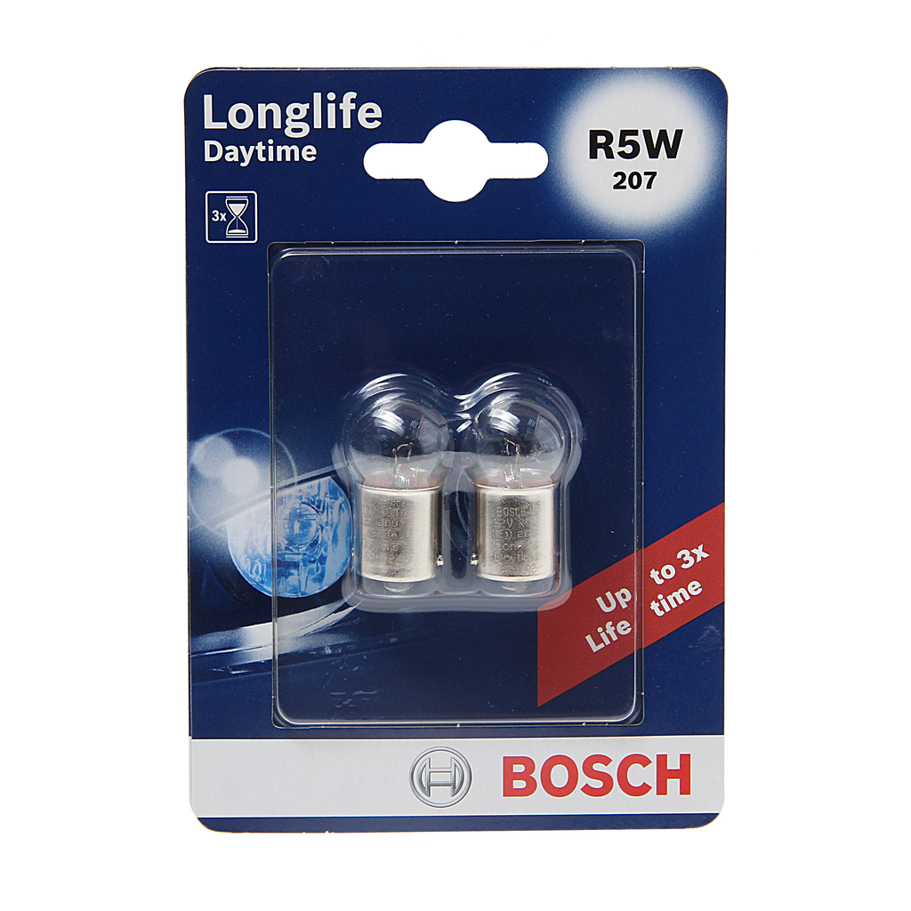 Лампа 12V R5W BA15s блистер (2шт.) Longlife Daytime BOSCH