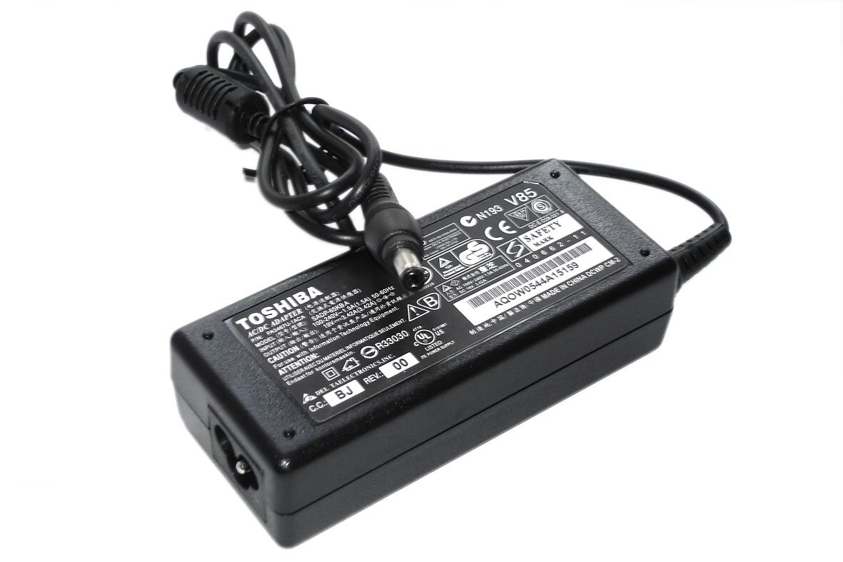 Блок питания для ноутбука Toshiba 19V, 3.42A, 5.5x2.5мм, 65W, без сетевого кабеля, ORG