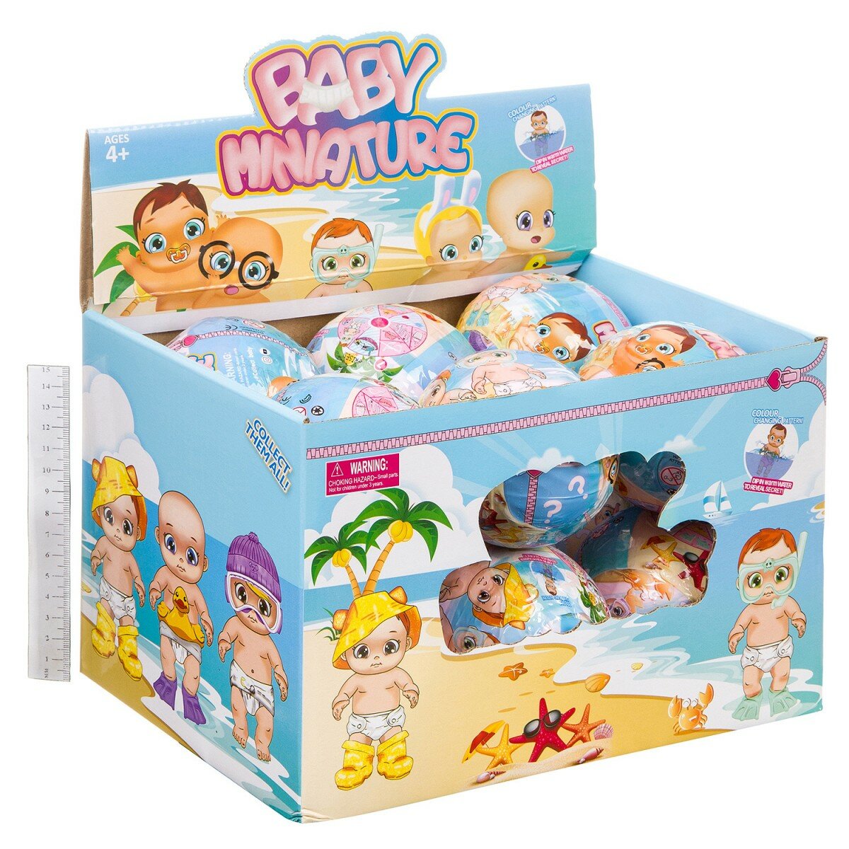 Беби-сюрприз Набор 12 шт кукол в шаре с аксессуарами, серия пляж, D/B