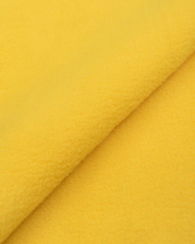 Ткань флис антипиллинг 220 гр, цвет желтый. Готовый отрез 1*1,5м
