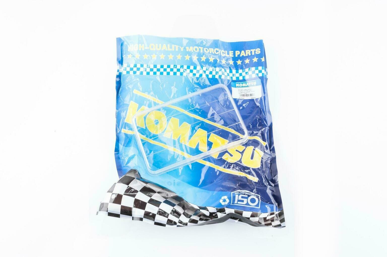 Стекло фары Alpha, Delta (квадратное) "KOMATCU"