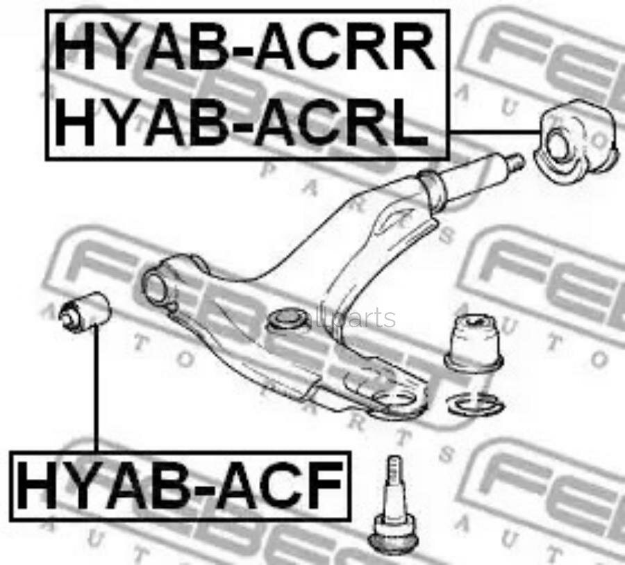 FEBEST HYAB-ACF сайленблок передний переднего рычага (HYUNDAI ACCENT/EXCEL 1994-1999) FEBEST