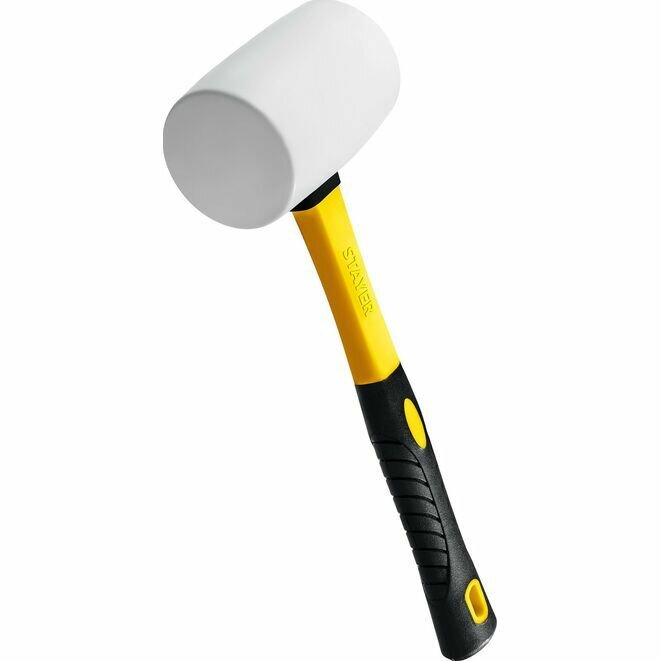 Киянка резиновая белая с фиберглассовой ручкой STAYER 680 г, Professional