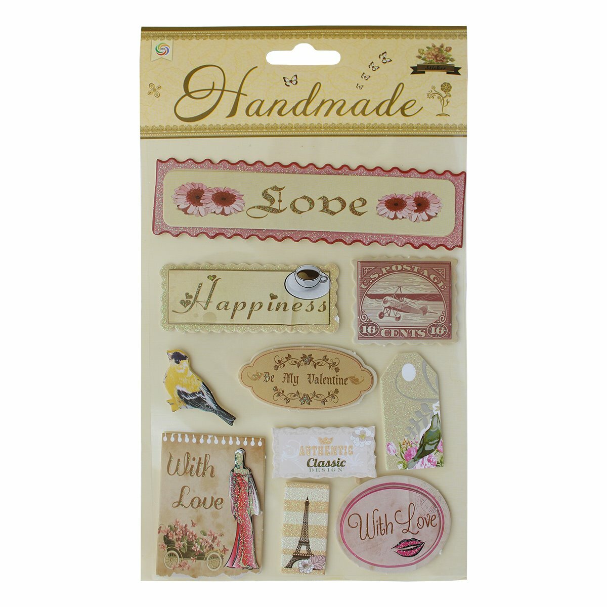 Наклейки 3D объемные для творчества набор Handmade 'Счастье', Айрис