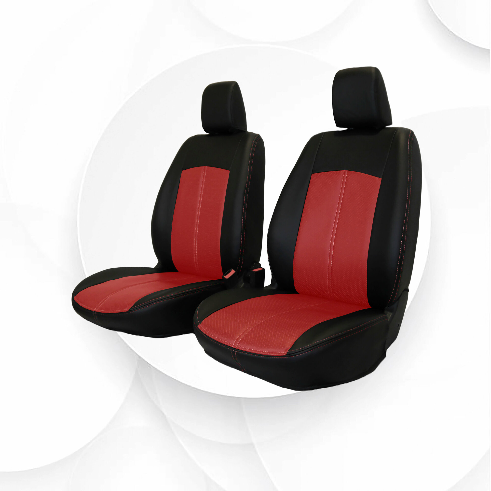 Чехлы для ВАЗ 2190 для Lada Granta 18- жаккард спинка 1/3-2/3 боковая поддержка красные Ростов