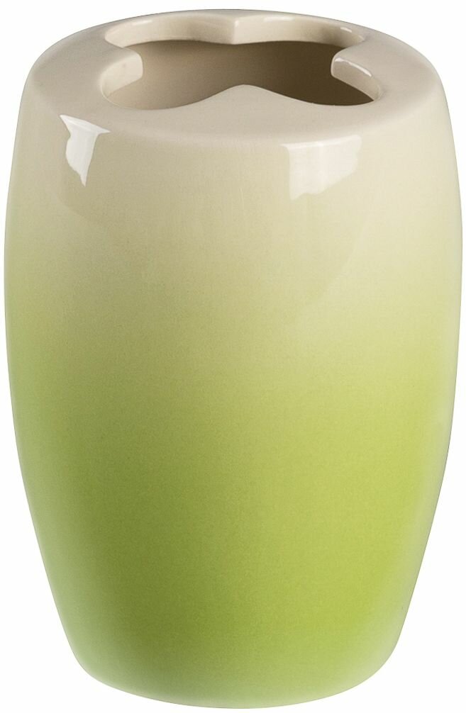 Стакан для зубных щеток с разделителем Verran "Ombre" green. 860-24