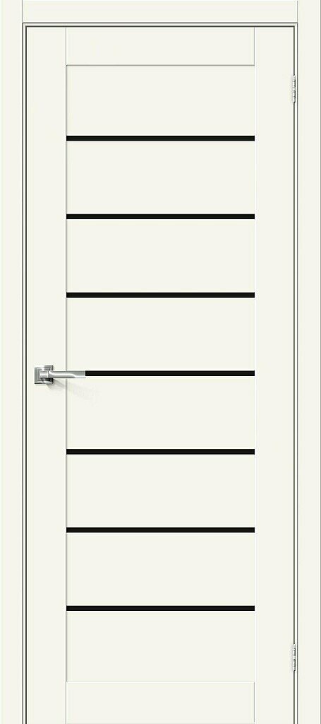 Дверь Браво-22 / Цвет Alaska / Стекло Black Star / Двери Браво