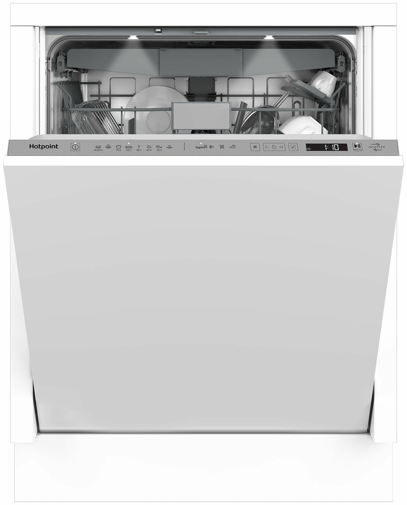 Встраиваемая посудомоечная машина Hotpoint HI 5D83 DWT 60 см, 15 комплектов, 43 дБ, Автопрограмма, Луч на полу, Aquastop, Автооткрытие, Экстра Сушка