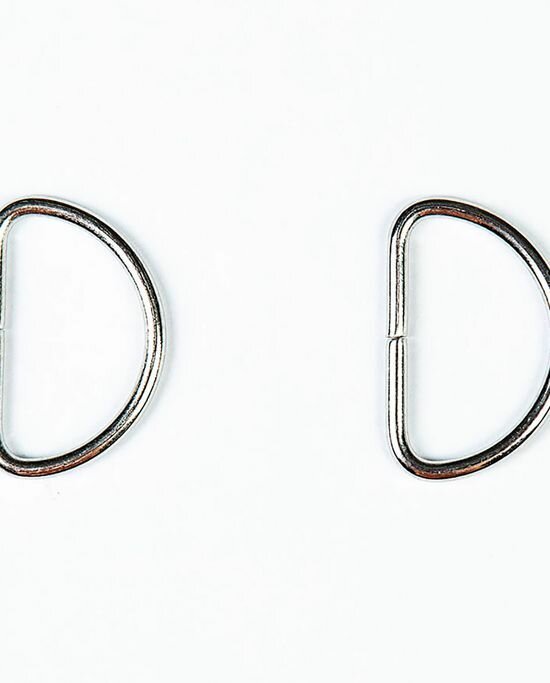 Полукольцо для стропы, сумок и одежды никель 30 мм * 2.5 мм * 5 шт