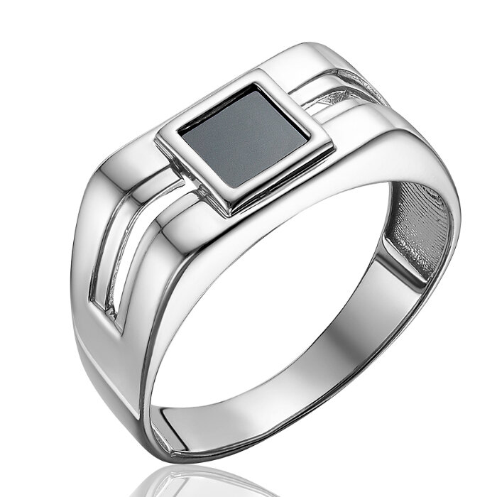 Печатка, серебро, 925 проба, оникс