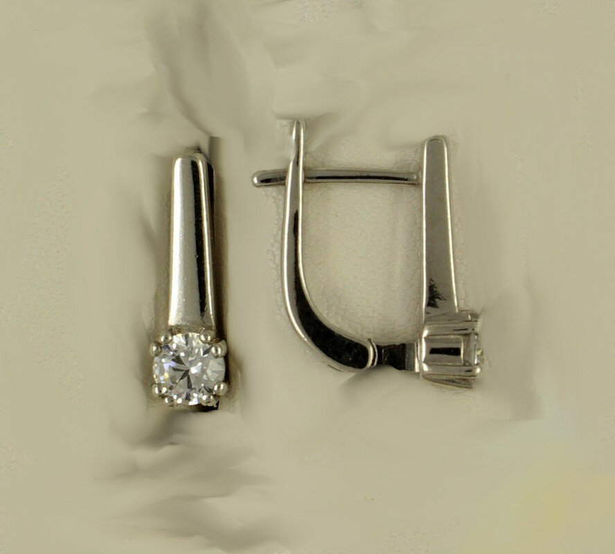Серьги, серебро, 925 проба, фианит
