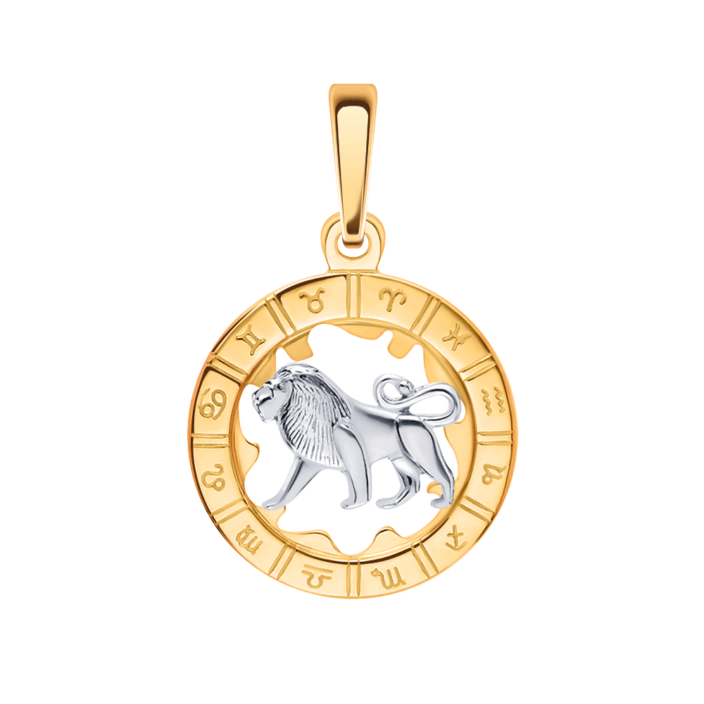 Подвеска, комбинированное золото, 585 проба