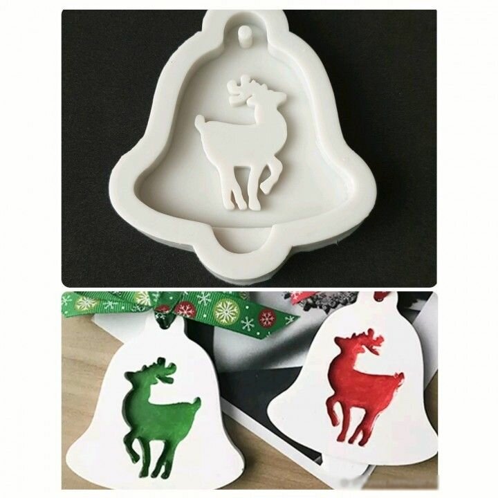 Молод силикон "Колокольчик с оленем" 9,5Х10,5Х1,5 СМ