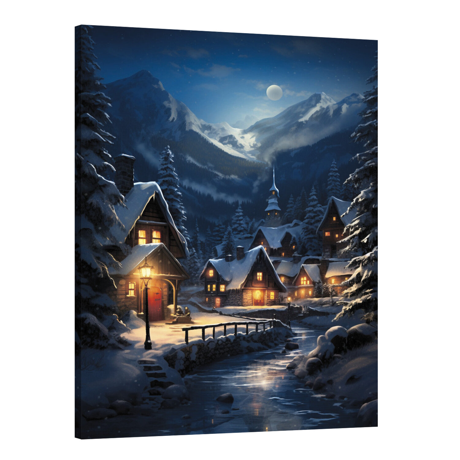 Интерьерная картина 50х70 "Новогодний вечер"