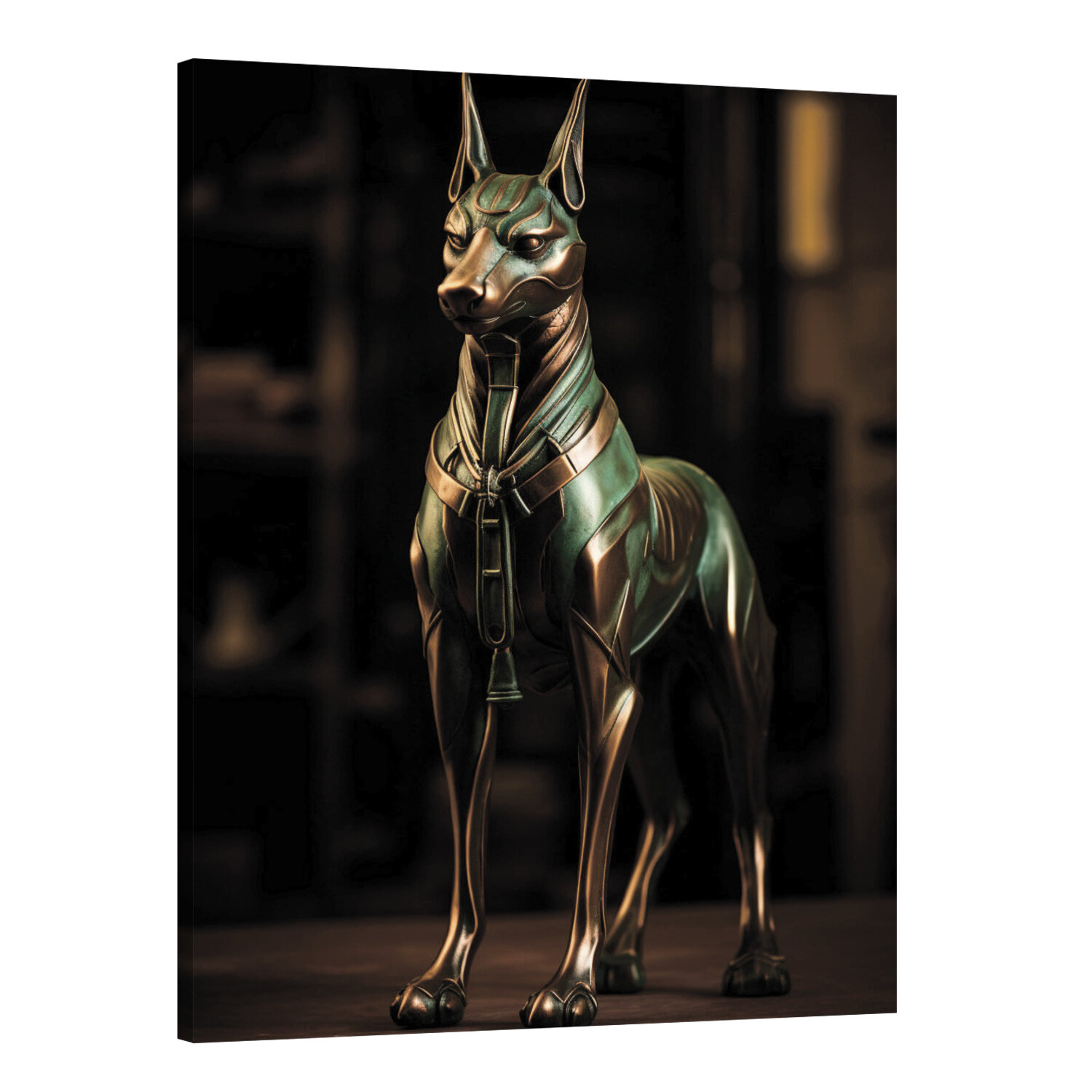 Интерьерная картина 50х70 "Анубис: страж между мирами жизни и загробной жизни"