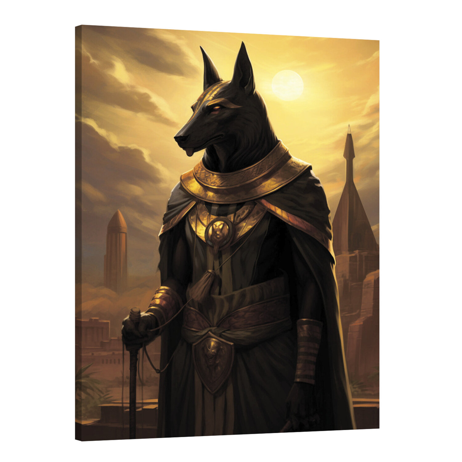 Интерьерная картина 50х70 "Анубис: покровительница усопших душ"