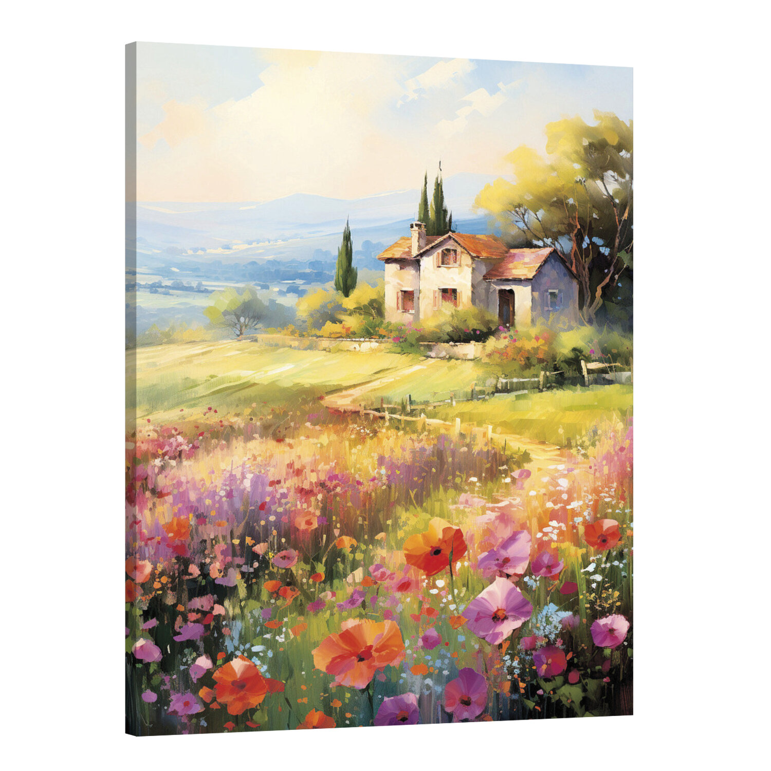 Интерьерная картина 50х70 "Домик в деревне"