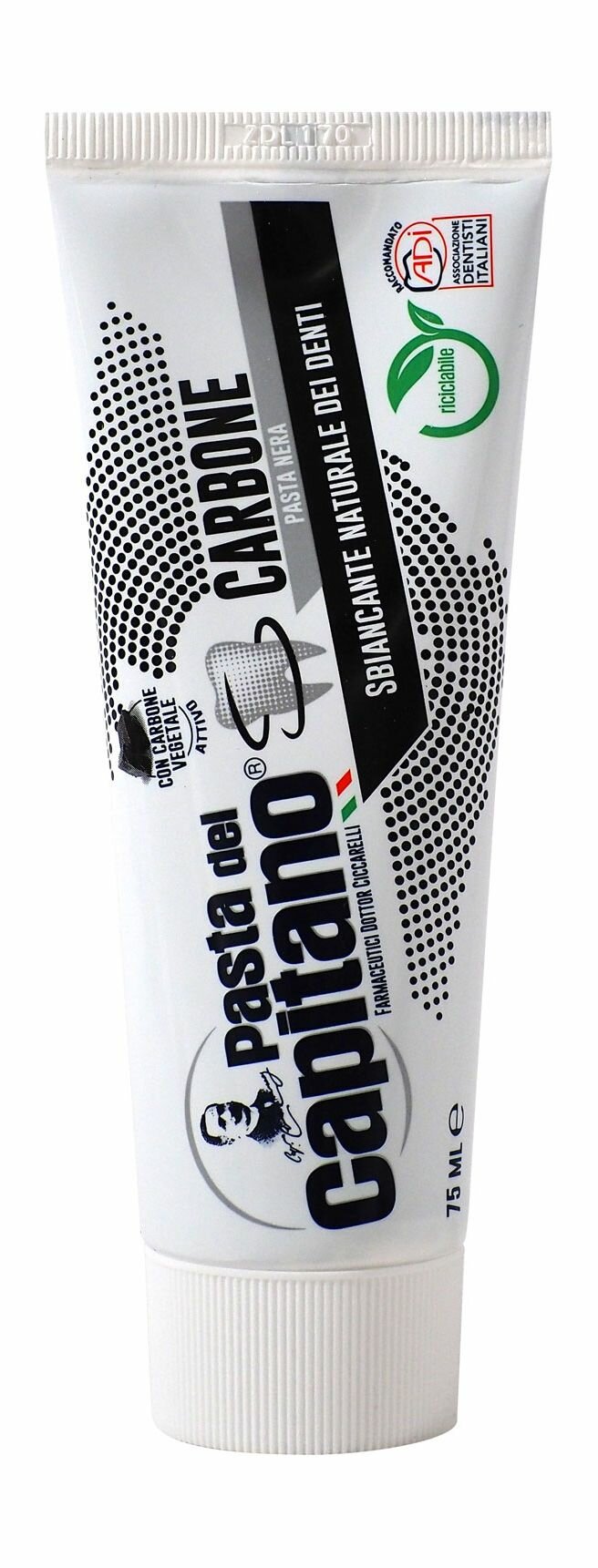 PASTA DEL CAPITANO Зубная паста Whitener Teeth With Charcoal, 75 мл