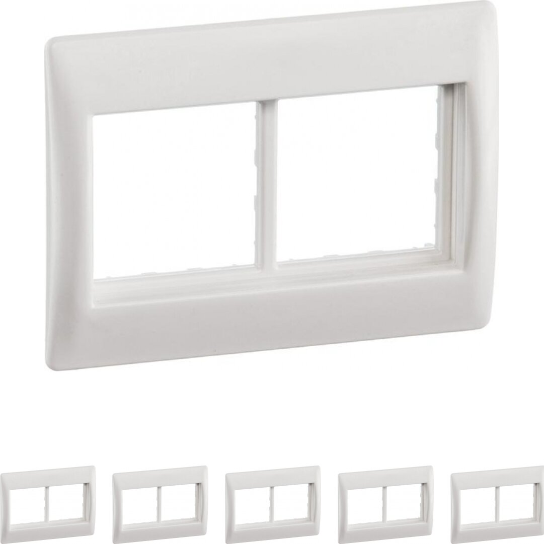 Рамка и суппорт IEK Праймер на 4 модуля белые (комплект из 5 шт.)