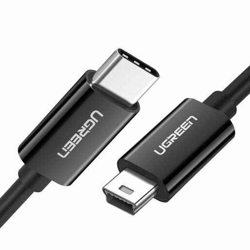 Кабель UGREEN US242 (50445) USB -C 2.0 Male To Mini USB 5Pin Male 28+24AWG Cable. Длина: 1 м. Цвет: черный.