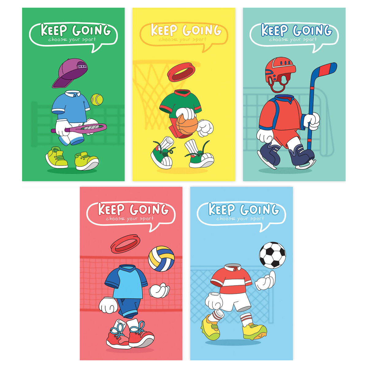 Комплект 80 шт, Блокнот А7 48л. на склейке BG "Твой спорт"