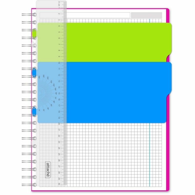 Бизнес-тетрадь 140л, А4, клетка, спираль ATTACHE Fantasy обл. пластик, с разделителями, розовая