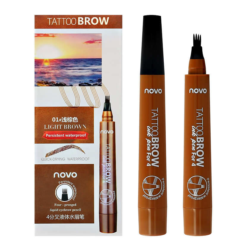 Маркер для бровей NOVO TATTOO BROW тон 01 light brown