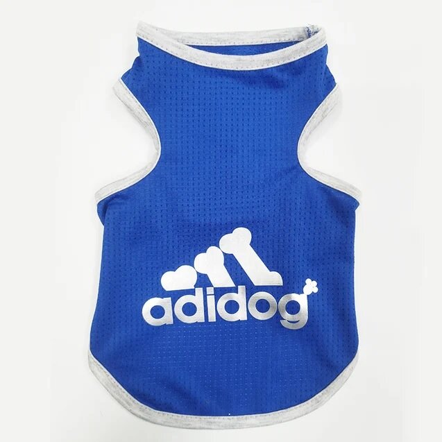 Одежда для собак. Майка "adidog" синяя (20см )