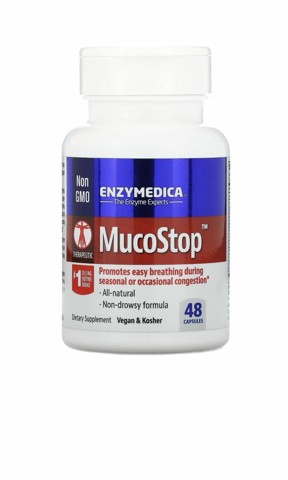 Ферменты для Облегчения Дыхания ENZYMEDICA MucoStop 48 капсул