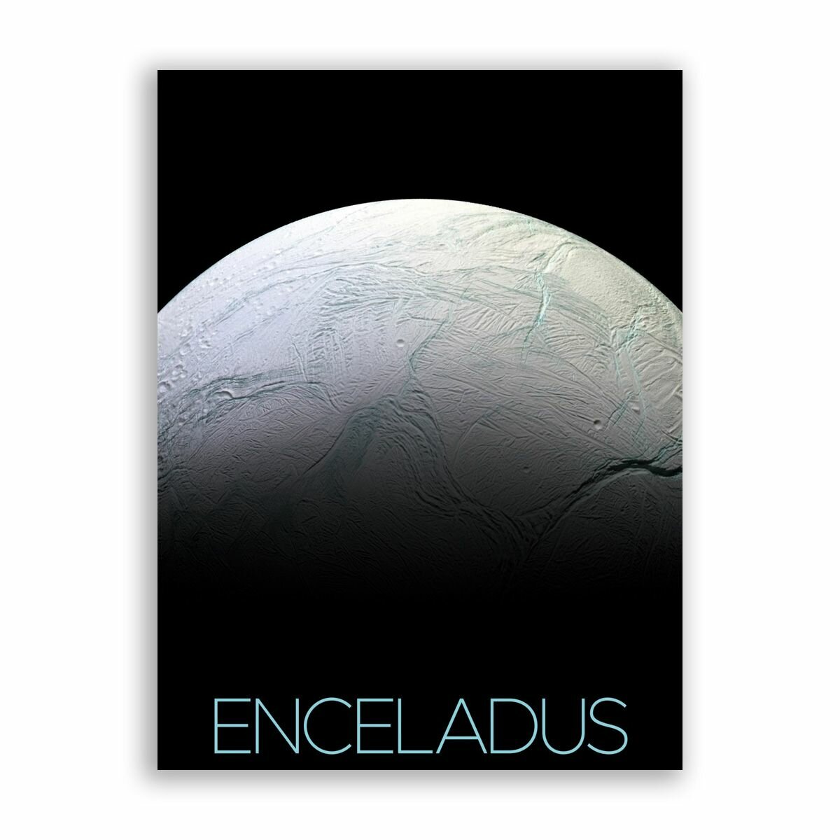 Постер, плакат на бумаге / NASA (Коллекция Постеров) - Enceladus / Энцелад / Размер 30 x 40 см