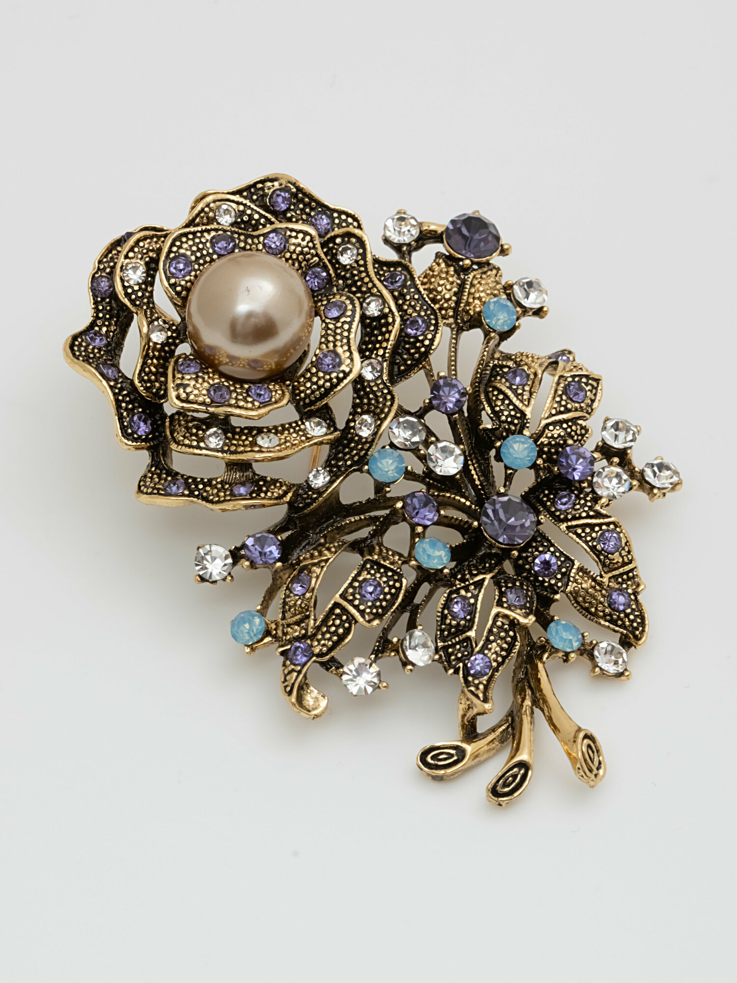 Брошь, жемчуг имитация