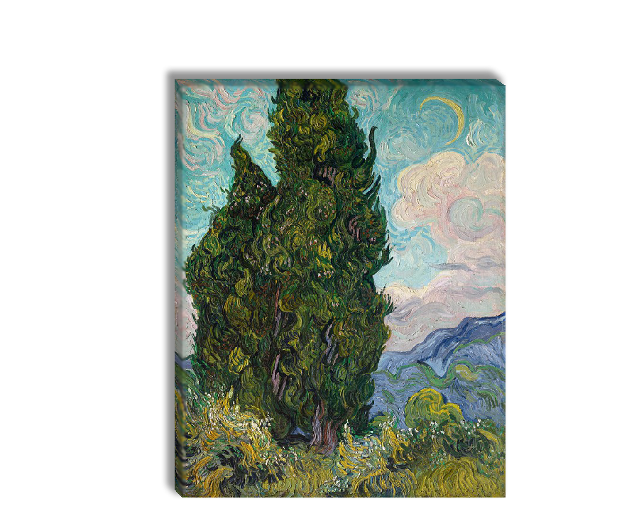 "Кипарисы", Ван Гог, Винсент, картина (репродукция) (40х51 см / на подрамнике)