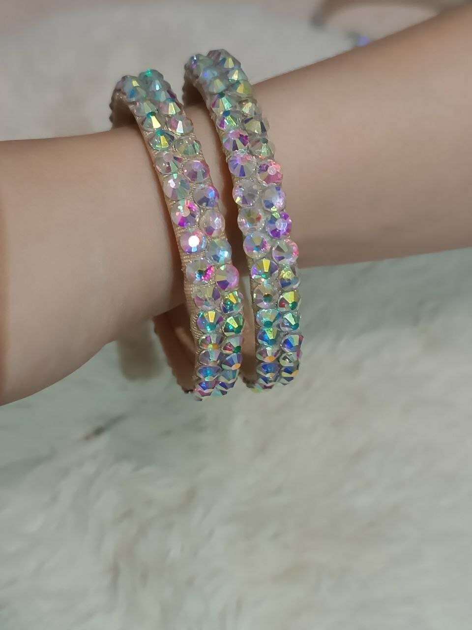 Жесткий браслет, стразы, кристаллы Preciosa