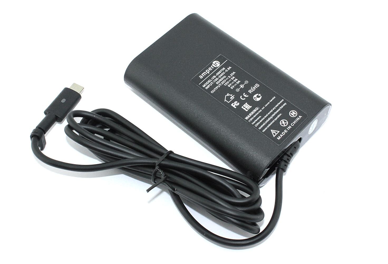 Блок питания (сетевой адаптер) Amperin 5V 3A - 20V 3,25A 65W Type-C тонкий корпус