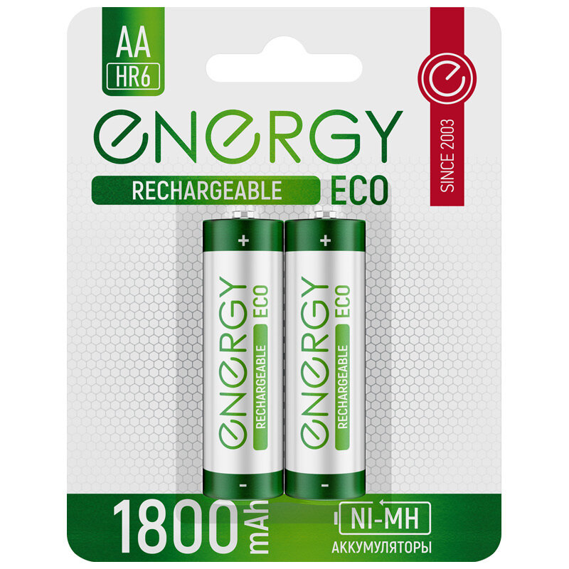 Аккумулятор Energy Eco NI-MH 1800mah R6 АА (2шт)