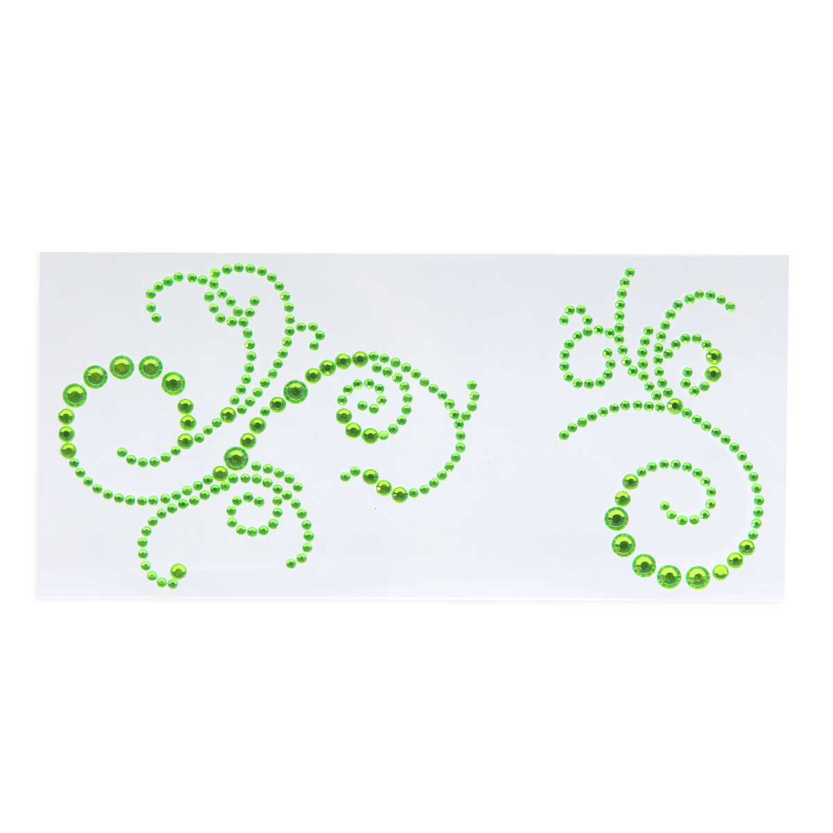 Декоративная наклейка из страз Растительный орнамент зеленый