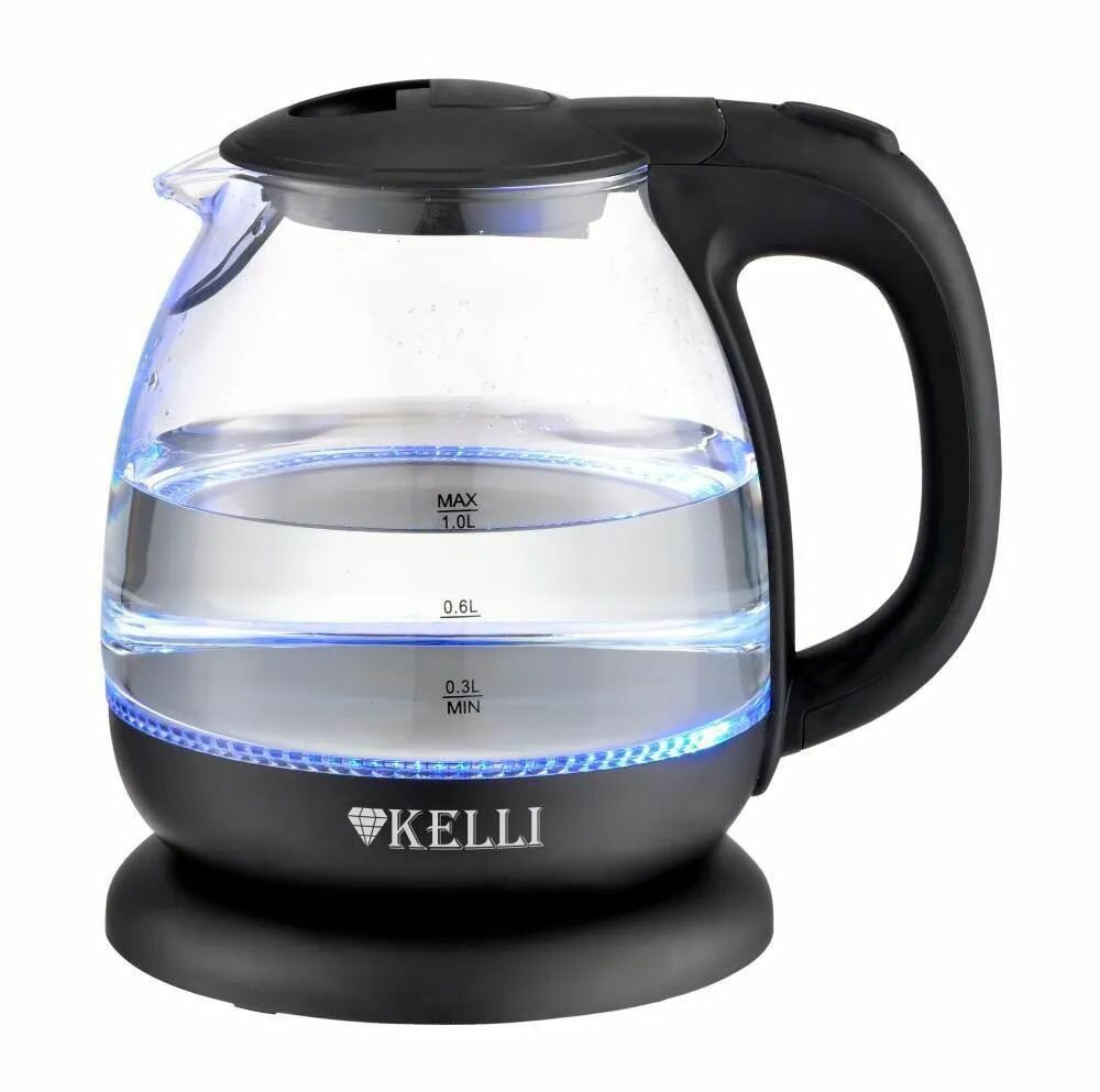 Чайник электрический Kelli стеклянный 1л