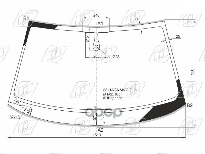 Стекло лобовое (Датчик дождя/ Молдинг) Audi A6 14-18 / A6 allroad quattro 14-19 FYG арт. 8611AGNMVWZ1W