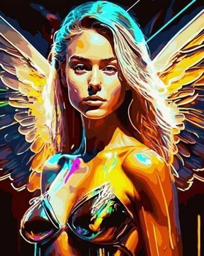 Картина по номерам "Девушка с крыльями" холст на подрамнике 40х50 см, OK11389