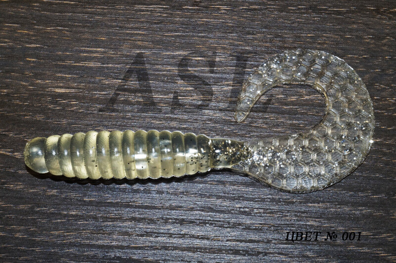 Силиконовая приманка ASL "Твистер" цвет № 001, L-7,5см (3") 5шт/уп