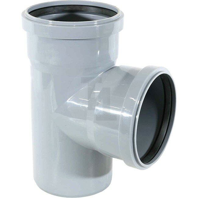 Тройник PP-H серый Дн 40х40х87гр б/нап в/к VALFEX 24040040