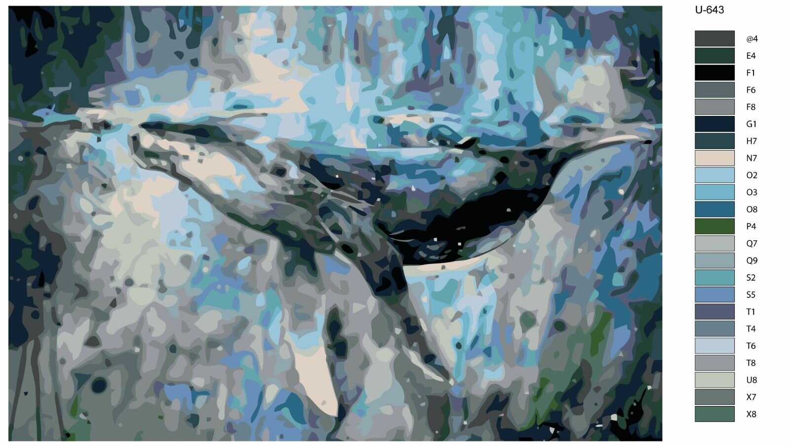 Картина по номерам U-643 "Морская жизнь. Кит" 40x60 см