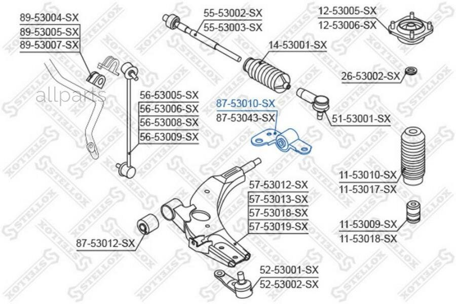 STELLOX 8753010SX сайлентблок рычага зад. п!\ KIA Shuma alI 98-04