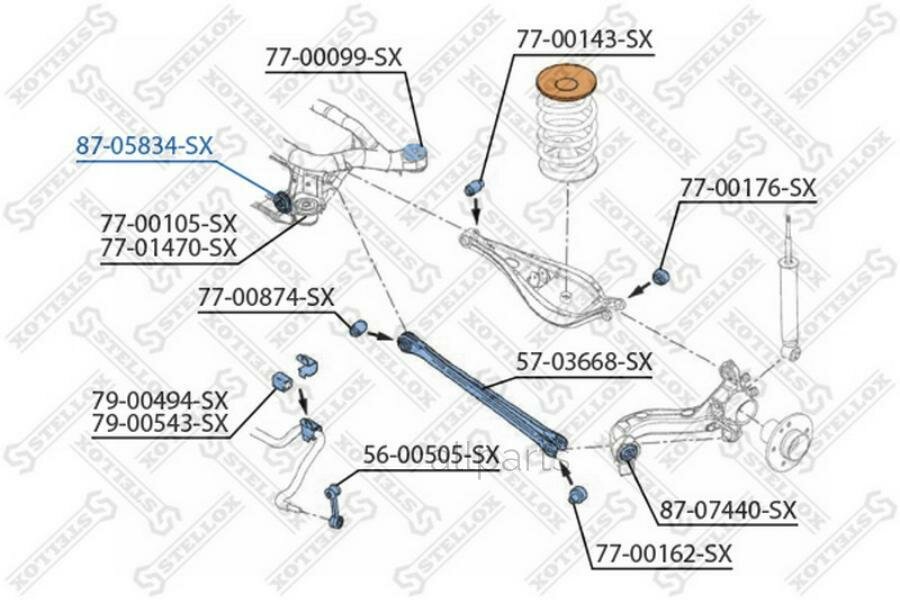 STELLOX 8705834SX сайлентблок зад. балки!\ BMW E46 316-330 98>