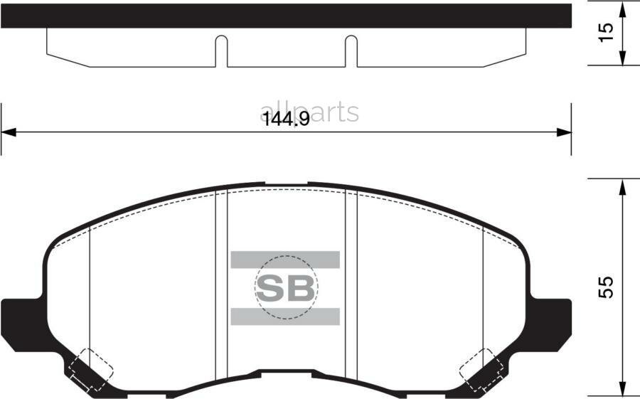 SANGSIN BRAKE SP1360 Колодки тормозные MITSUBISHI ASX/LANCER/OUTLANDER/DODGE CALIBER передние