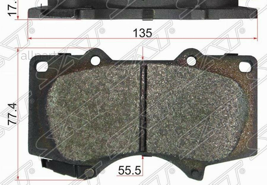 SAT ST-04465-60210 Колодки тормозные (Спереди) Mitsubishi Pajero 06-20 / Toyota Hilux Pick Up 97-